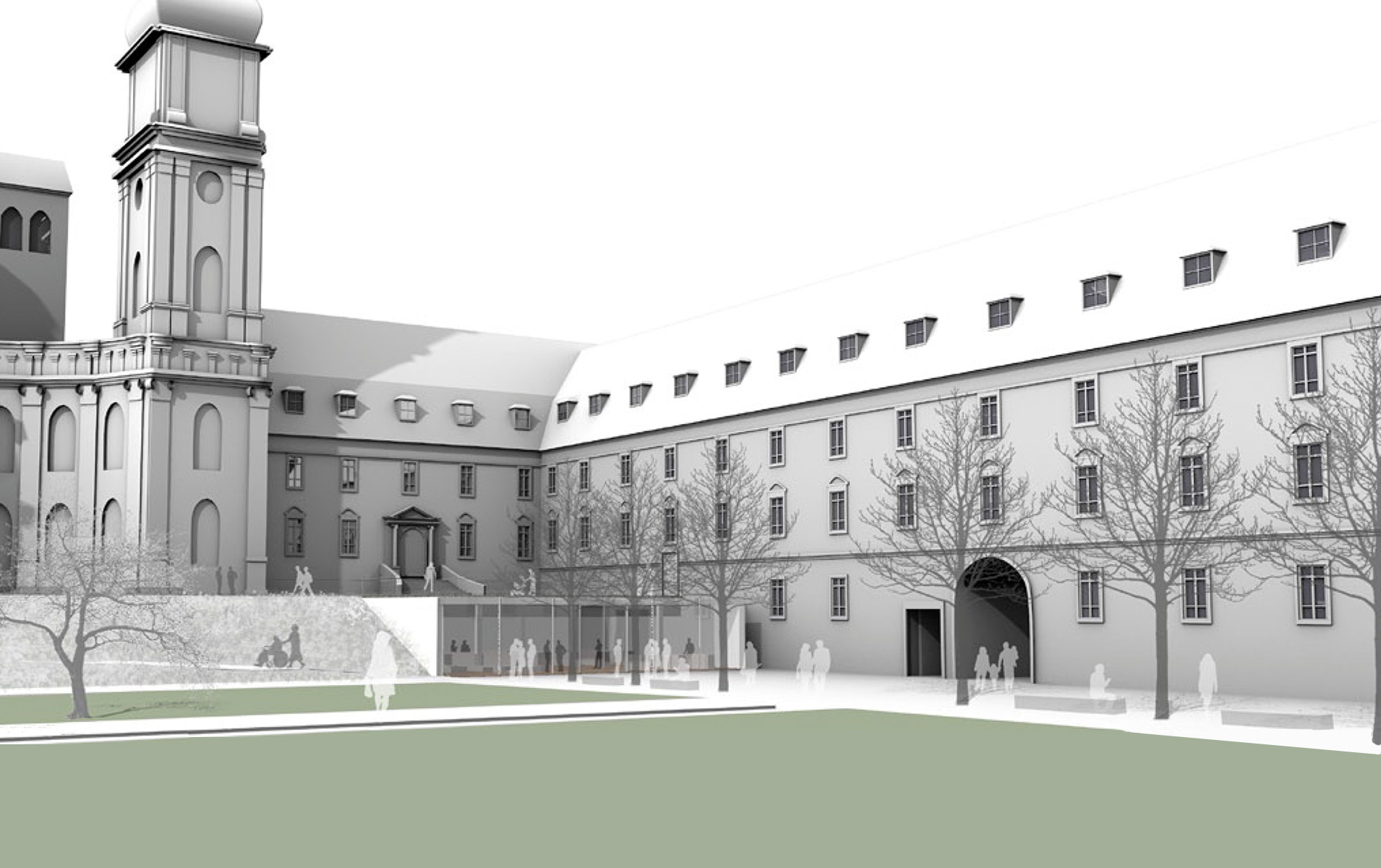 Innenhof und Klosterladen, Kloster Ettal – Thoma Lay Buchler : Architekten